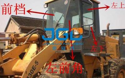China ZLM30E-3 ZLM30E-5 Loader Front Rear Stop Left Right Window Glass Tempered 4mm for sale