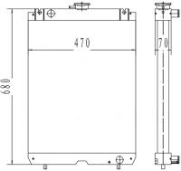 China JGC SK50 Excavator Radiator 470x680mm High Quality Aluminum Heavy Duty Cooling for sale