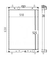 China Excavator Water Tank Radiator EX70 Silver Square Efficient Heat Dissipation 1 Year Warranty for sale