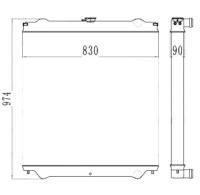 China Excavator Radiator 4448338 4424522 4448104 for ZAX200 ZAX200-6 EX200-6 340x1180mm for sale