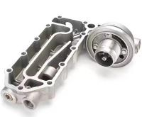 China PC300-7 Excavator 6D114 Engine Lubricating Oil Filter Head Cooler Seat Radiator Cover 3934159 for sale