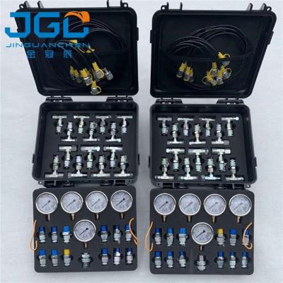 China JGC Excavator Hydraulic Pressure Gauge Set Diagnostic Tool with 1.6m Hose and 630bar Working Pressure for sale