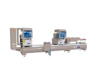 China 45° Double-Head CNC Automatic Cutting Saw for Aluminum Profile - 4200mm Max Length, 3KW×2 Power for sale