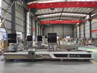 China CNC Double Head Cutting Saw for Aluminum UPVC Profiles 500mm Blade 4200mm Length for sale