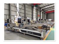 China CNC Double Head Cutting Saw 500-600mm for Aluminum Window Door Profiles 45 90 Degree for sale