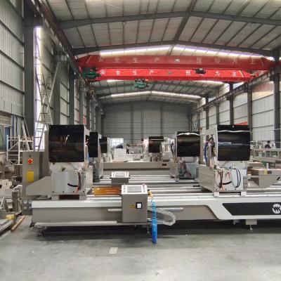 China CNC Double Head Mitre Cutting Saw for Aluminium UPVC Profiles 6000mm Cutting Length for sale