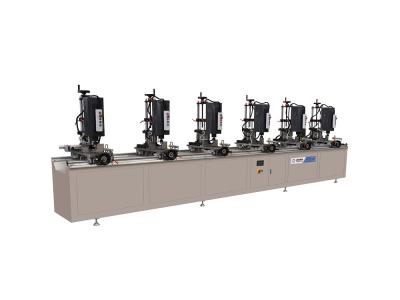 China Multi-Head Aluminum Combination Drilling Machine 5000mm Processing Length 6x1.5KW Power for Window Door Profiles for sale