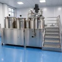 China Skincare Fixed Vacuum Emulsifier Homogenizer with Water Oil Tank 1000L for sale