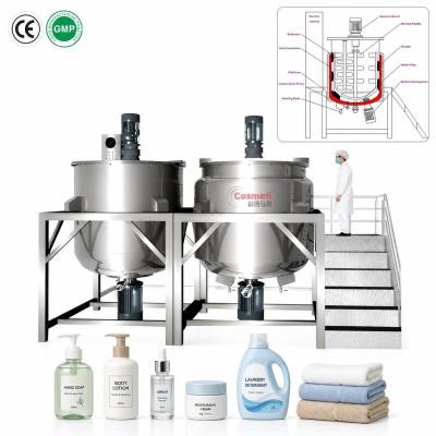 China Chemical Blending Tank 3000L 304 Stainless Steel Custom Heating Homogenizer for sale