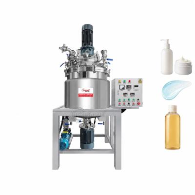 China 50L 100L Vacuum Homogenizer Mixer Cream Lotion Serum Heated Mixing Tank for sale