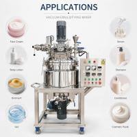 China 50L 100L Vacuum Homogenizer Mixer Cream Lotion Serum Heated Mixing Tank for sale