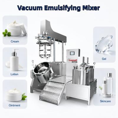 China 50-200L Vacuum Homogenizing Emulsifier Mixer Cosmetic Cream Lotion Machine for sale