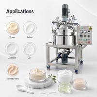China Cosmetic Cream Vacuum Emulsifying Homogenizer Agitator Machine Movable 50L 100L for sale