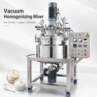 China Cosmetic Cream Vacuum Emulsifying Homogenizer Agitator Machine Movable 50L 100L for sale