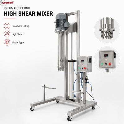 China High Speed Homogenizer Pneumatic Lifting Mixer High Shear Cosmetic Cream Emulsifier for sale