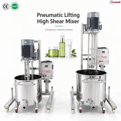 China Pneumatic Lift High Shear Homogenizer Mixer for Chemical Disperser Cream Shampoo for sale