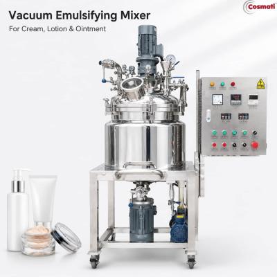 China High Speed Fixed Vacuum Homogenizer Emulsifier Mixer 50L for Cream Lotion Sunscreen for sale