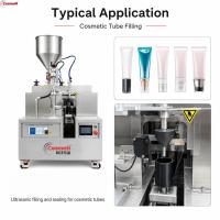 China Semi Automatic Ultrasonic Soft Tube Filling Sealing Machine for Hand Cream Toothpaste for sale