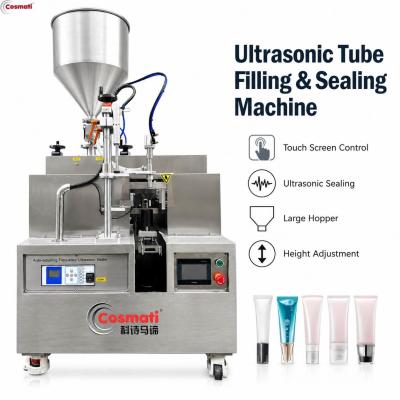 China Semi Automatic Ultrasonic Soft Tube Filling Sealing Machine for Hand Cream Toothpaste for sale
