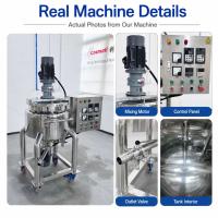 China Double Jacketed Mixing Tank 100L Cosmetic Shampoo Heating Vessel Stainless Steel for sale