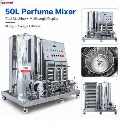 China Perfume Mixing Machine 50L 100L 500L Stainless Steel Agitator Cooling Filter for sale