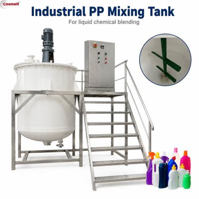 China PP Mixing Tank 2000L Polypropylene Anti Corrosive Acid Alkali Chemical Reactor for sale