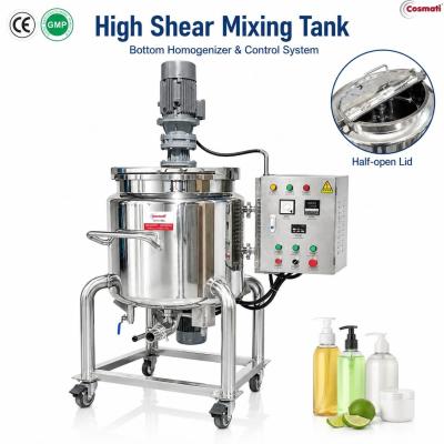 China Stainless Steel Double Jacket Mixing Tank 50L 100L 200L Shampoo Liquid Soap Mixer for sale