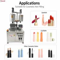 China Automatic Lipstick Filling Machine 12 Nozzles Heating Stirring Makeup Production for sale