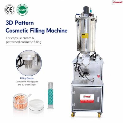 China 3D Pattern Cosmetic Filling Machine Single Color Pearl Cream Lotion Foundation Filler for sale