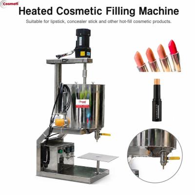 China 6-12 Nozzles Lipstick Filling Machine Heating Stirring Lip Balm Hot Wax Filler for sale