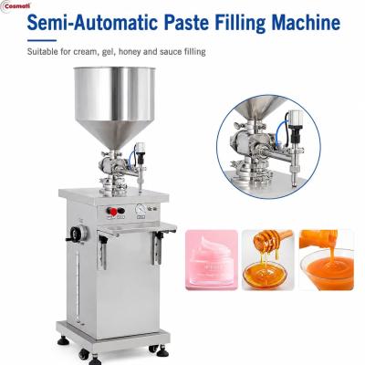 China Semi Automatic Cream Lotion Filling Machine 30L Hopper Liquid Detergent Filler for sale