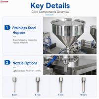 China Semi Automatic Cream Lotion Filling Machine 30L Hopper Liquid Detergent Filler for sale