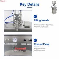 China Semi Automatic Pneumatic Piston Filling Machine High Viscosity Cream Paste 10-1000mL for sale