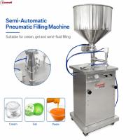 China Semi Automatic Pneumatic Piston Filling Machine High Viscosity Cream Paste 10-1000mL for sale