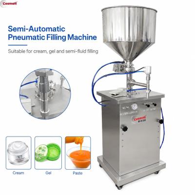 China Semi Automatic Pneumatic Piston Filling Machine High Viscosity Cream Paste 10-1000mL for sale