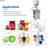 China Semi Automatic Pneumatic Piston Filling Machine High Viscosity Cream Paste 10-1000mL for sale