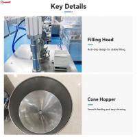 China Pneumatic Paste Filling Machine 10-100mL Semi Automatic Cream Ointment Sauce Filler for sale