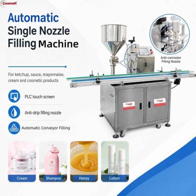 China Single Nozzle Piston Filling Machine High Viscosity Cream Ketchup Sauce Filler for sale