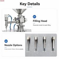 China Pneumatic Paste Filling Machine Semi Automatic Cream Lotion High Viscosity Filler for sale
