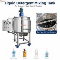 China 300L Stainless Steel Mixing Tank Liquid Soap Shampoo Detergent Heating Homogenizer for sale