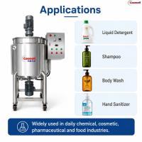 China Jacketed Mixing Homogenizing Tank 100L Shampoo Liquid Detergent Heated Mixer for sale