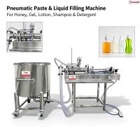 China Self suction Pneumatic Filling Machine for Low Viscosity Shampoo Detergent Liquid Soap for sale