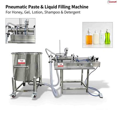 China Self suction Pneumatic Filling Machine for Low Viscosity Shampoo Detergent Liquid Soap for sale