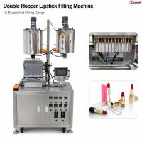 China Automatic Lipstick Filling Machine 12 Nozzle Hot Filling Lip Balm Production Line for sale