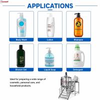 China 500L 316L Stainless Steel Heating Mixing Tank Shampoo Hand Sanitizer Laundry Detergent Production Line for sale