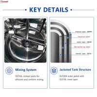 China 500L 316L Stainless Steel Heating Mixing Tank Shampoo Hand Sanitizer Laundry Detergent Production Line for sale