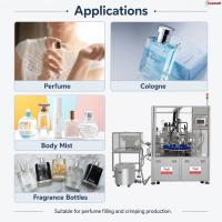 China Rotary Automatic Perfume Filling Machine Bottle Cleaning Crimping Capping Line for sale