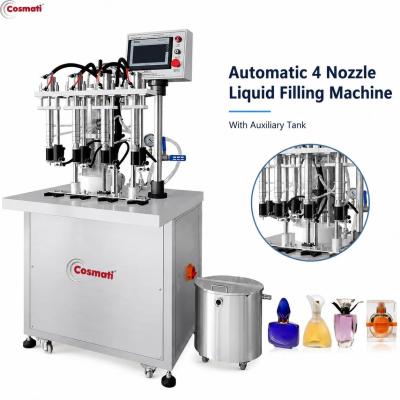China Automatic Perfume Filling Machine Essential Oil Cosmetic Bottle Four Head Filler for sale