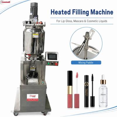 China Dual Head Mascara Filling Machine Lip Gloss Liquid Lipstick Heated Cosmetic Filler for sale