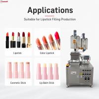 China Automatic 12 Head Lipstick Filling Machine Lip Balm Heated Stirring Cosmetic Filler for sale